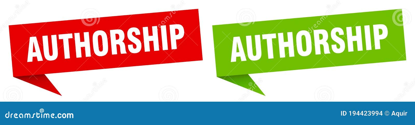 Authorship Banner. Authorship Speech Bubble Label Set Stock Vector ...