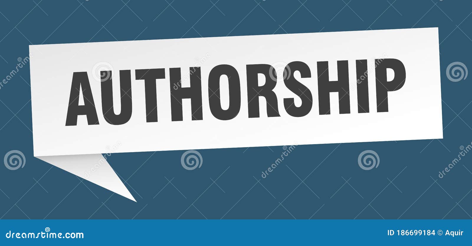 Authorship Banner. Authorship Speech Bubble Stock Vector - Illustration ...
