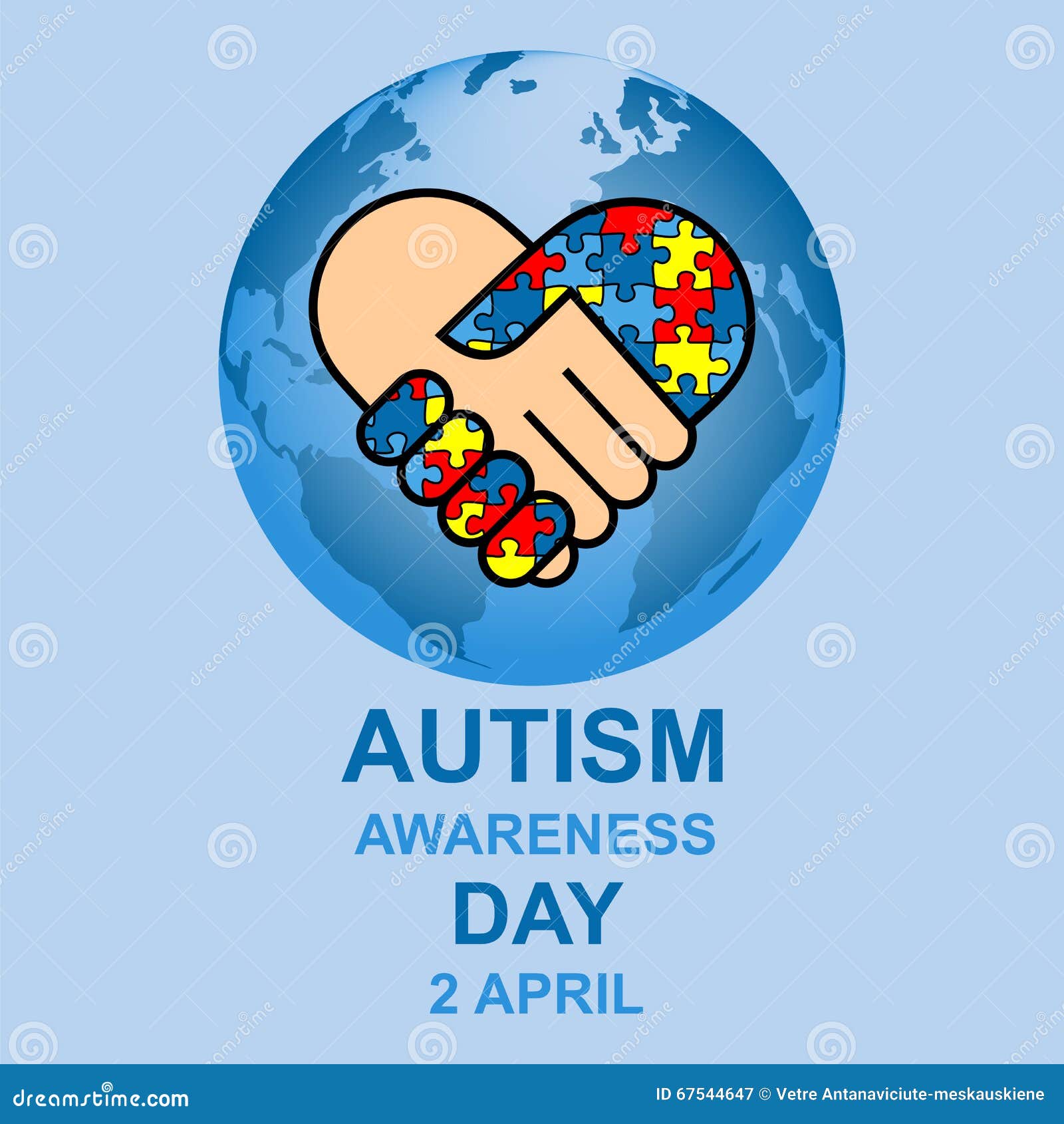 Autism Awareness Day Design Stock Vector - Illustration of outline ...