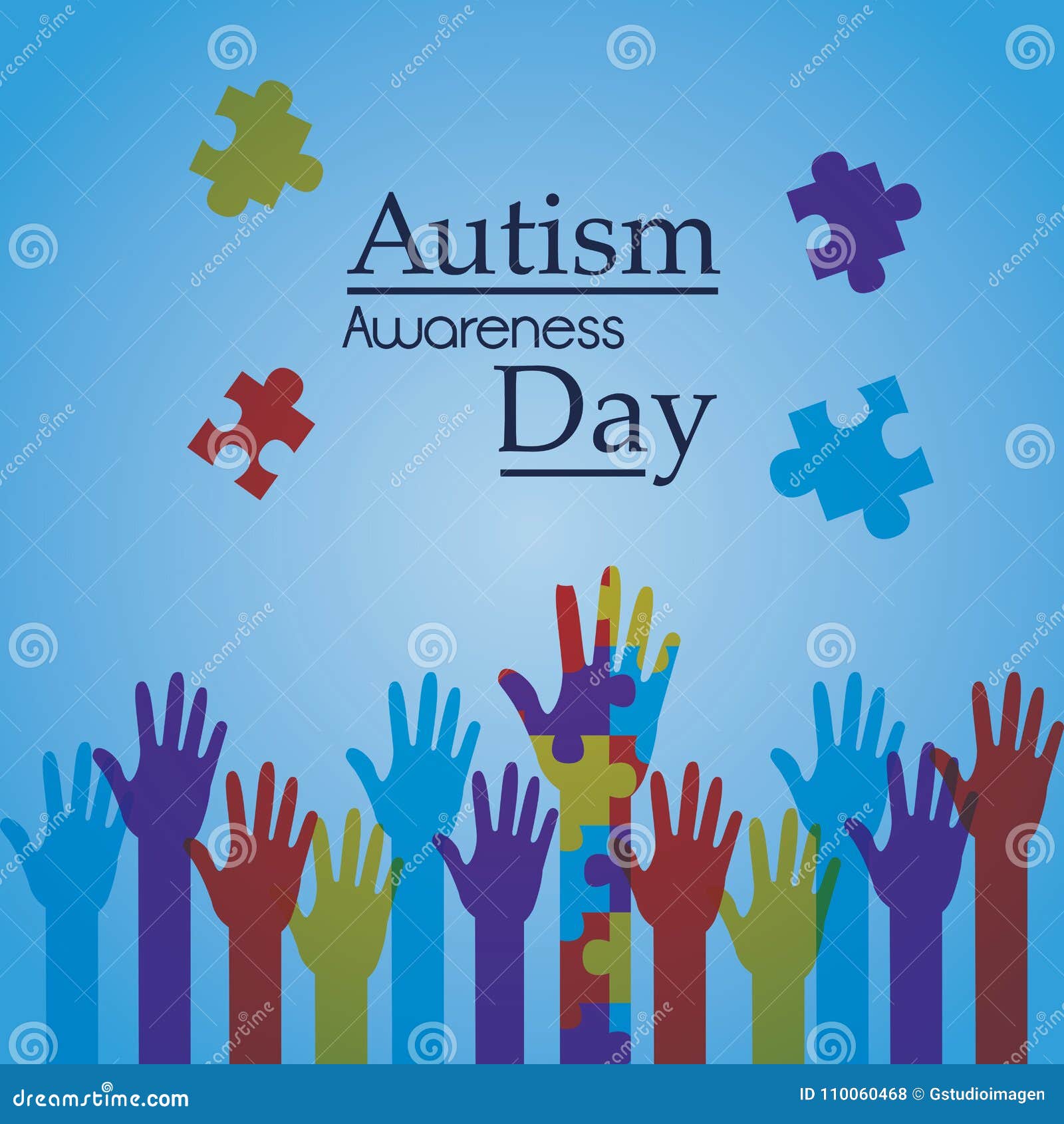 Autism Awareness Day Poster Creative Campaign Stock Vector ...