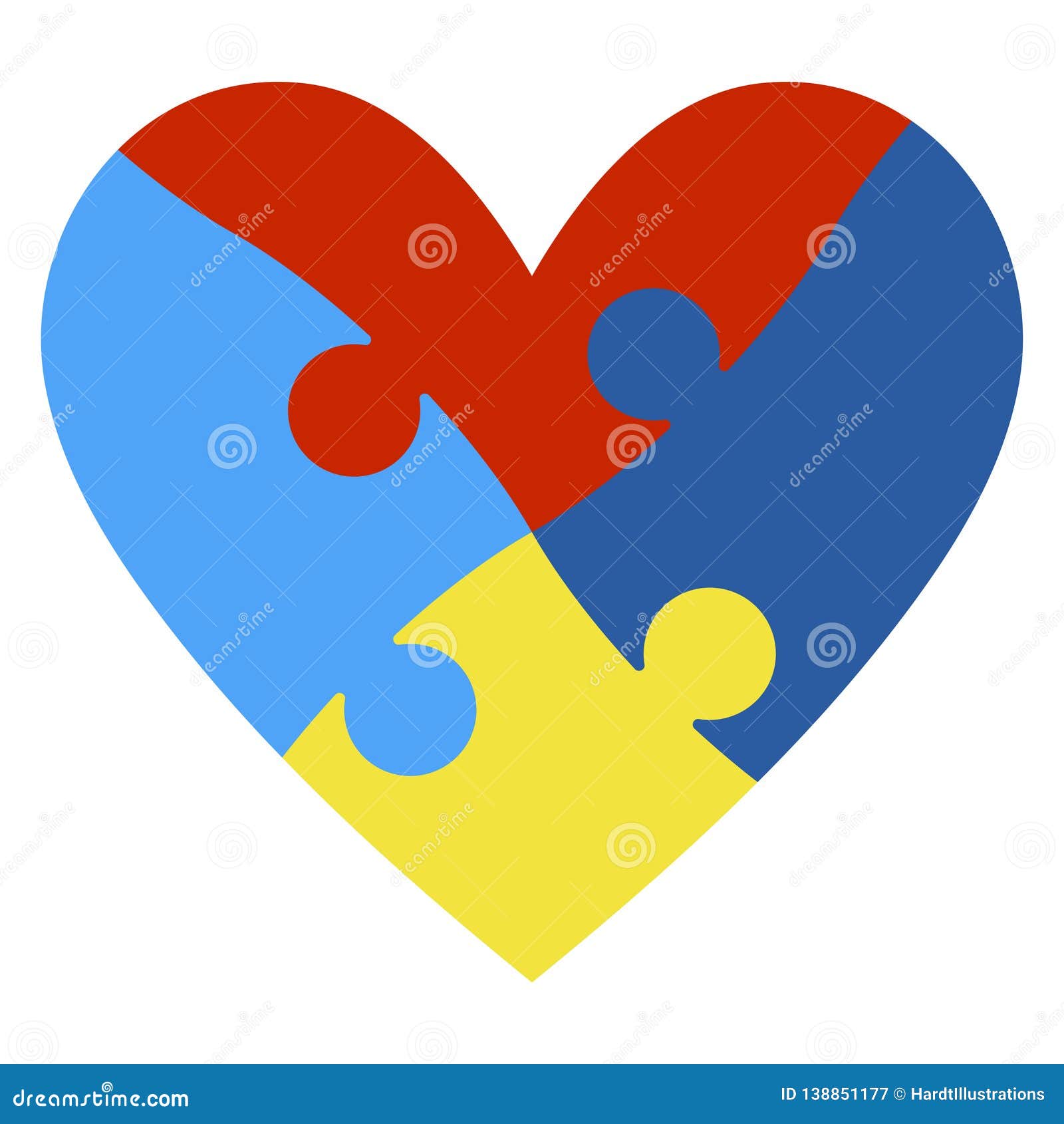Autism Awareness Heart stock vector. Illustration of colorful - 138851177