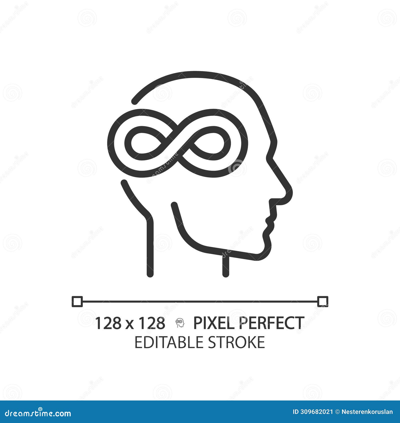 Autism Awareness Linear Icon Stock Vector - Illustration of concept ...