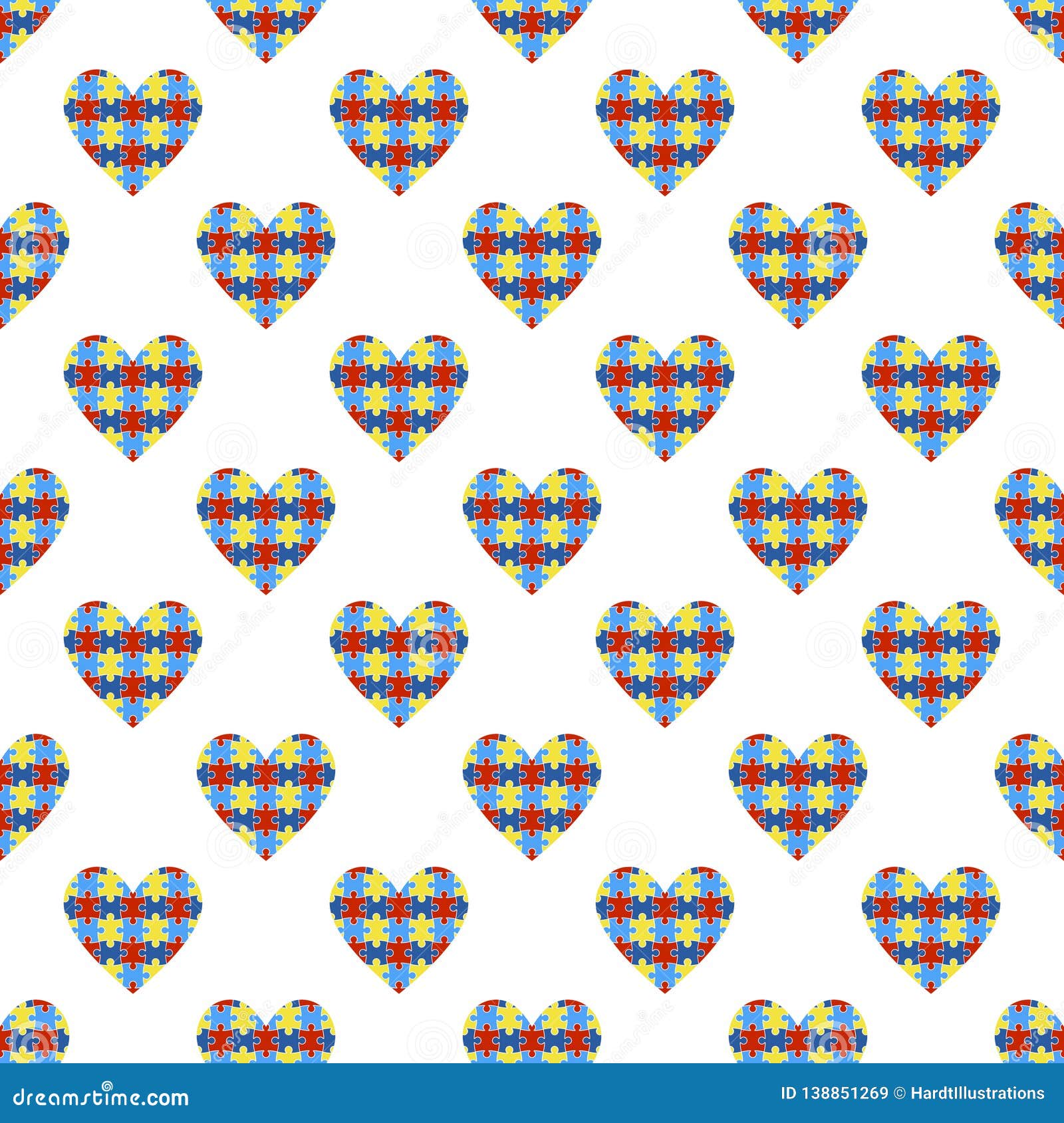 Autism Awareness Seamless Pattern Stock Vector - Illustration of ...