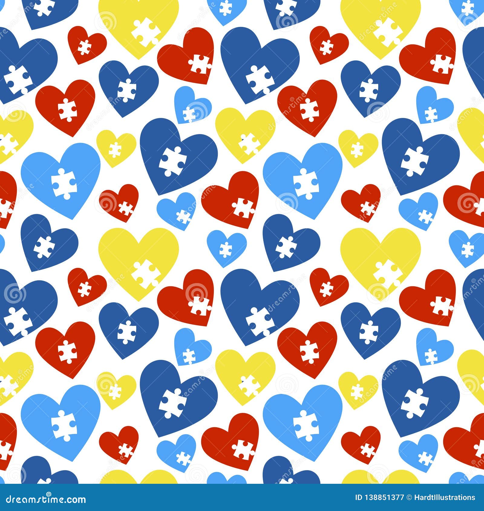 Autism Awareness Seamless Pattern Stock Vector - Illustration of jigsaw ...
