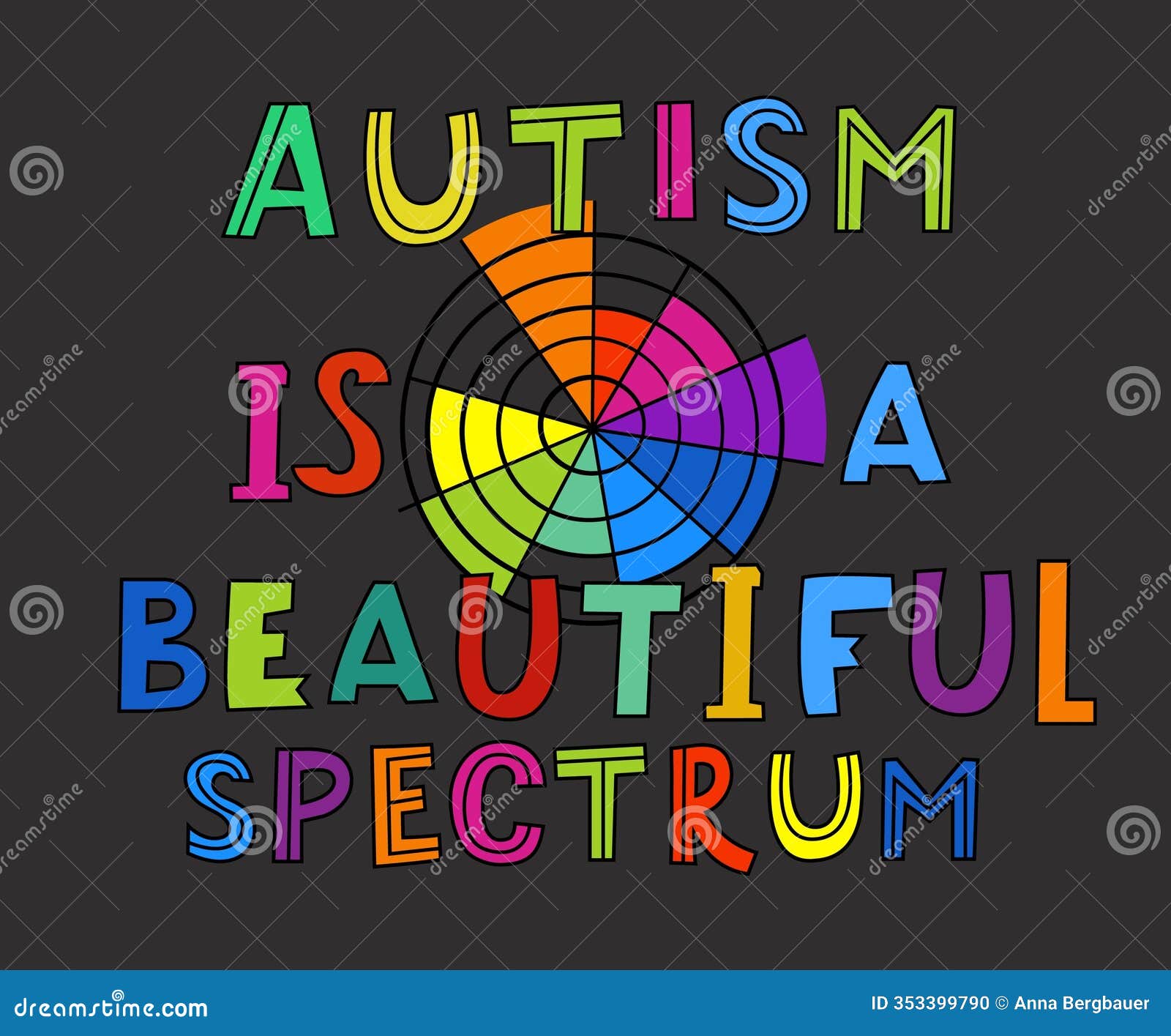 Multidimensional Autism Spectrum. Vertical Medical Poster In A Bold ...