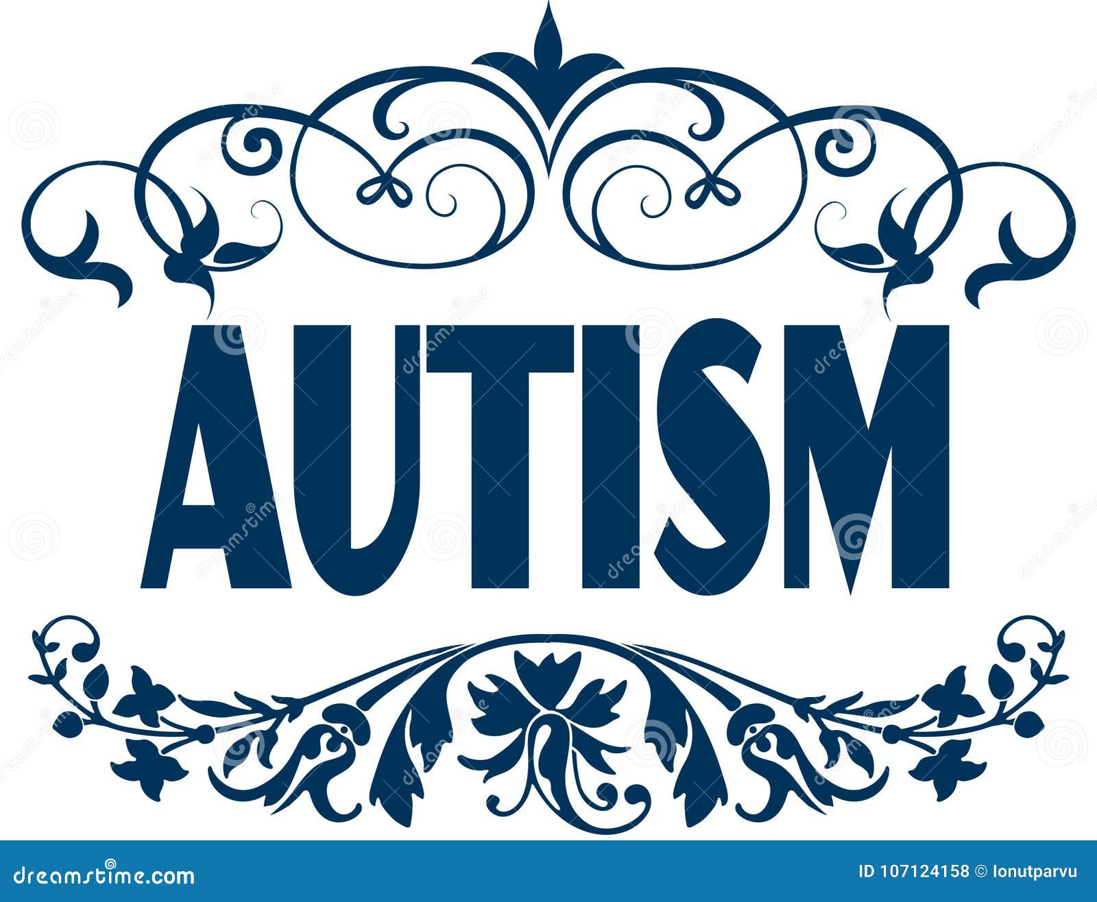 AUTISM blue text frames. stock illustration. Illustration of type ...