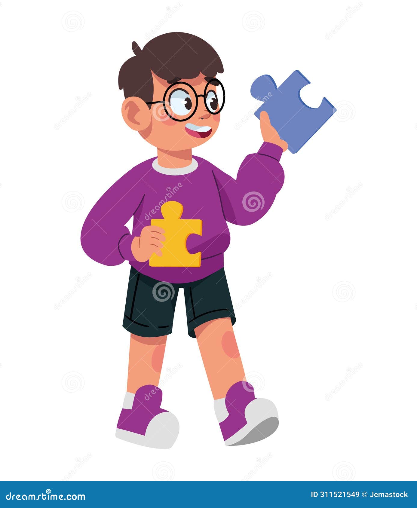 Autism boy cartoon stock vector. Illustration of disorder - 311521549