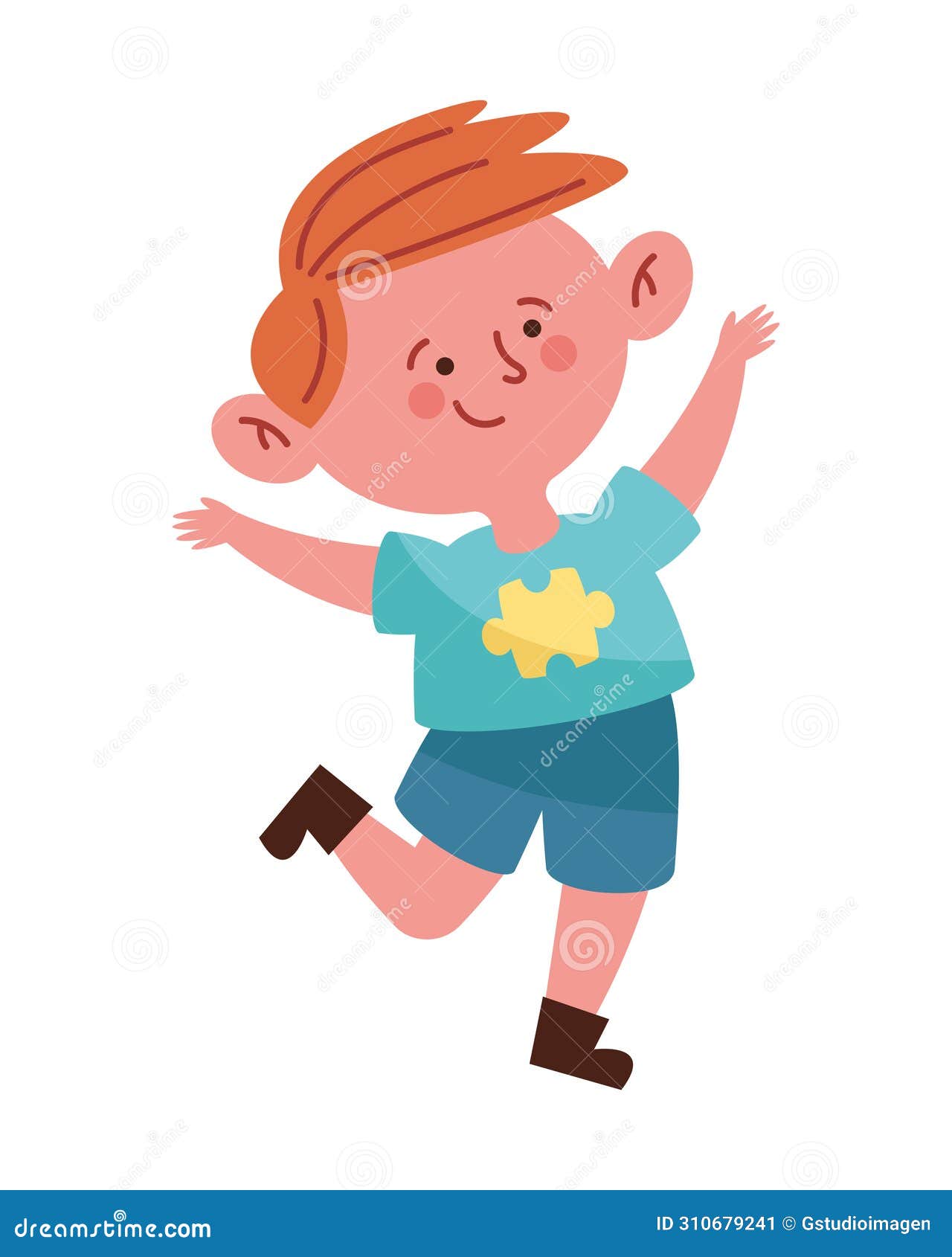 Autism boy happy stock vector. Illustration of disability - 310679241