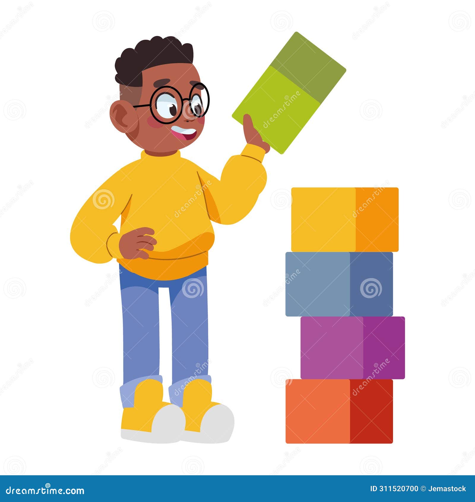 Autism boy playing stock illustration. Illustration of design - 311520700