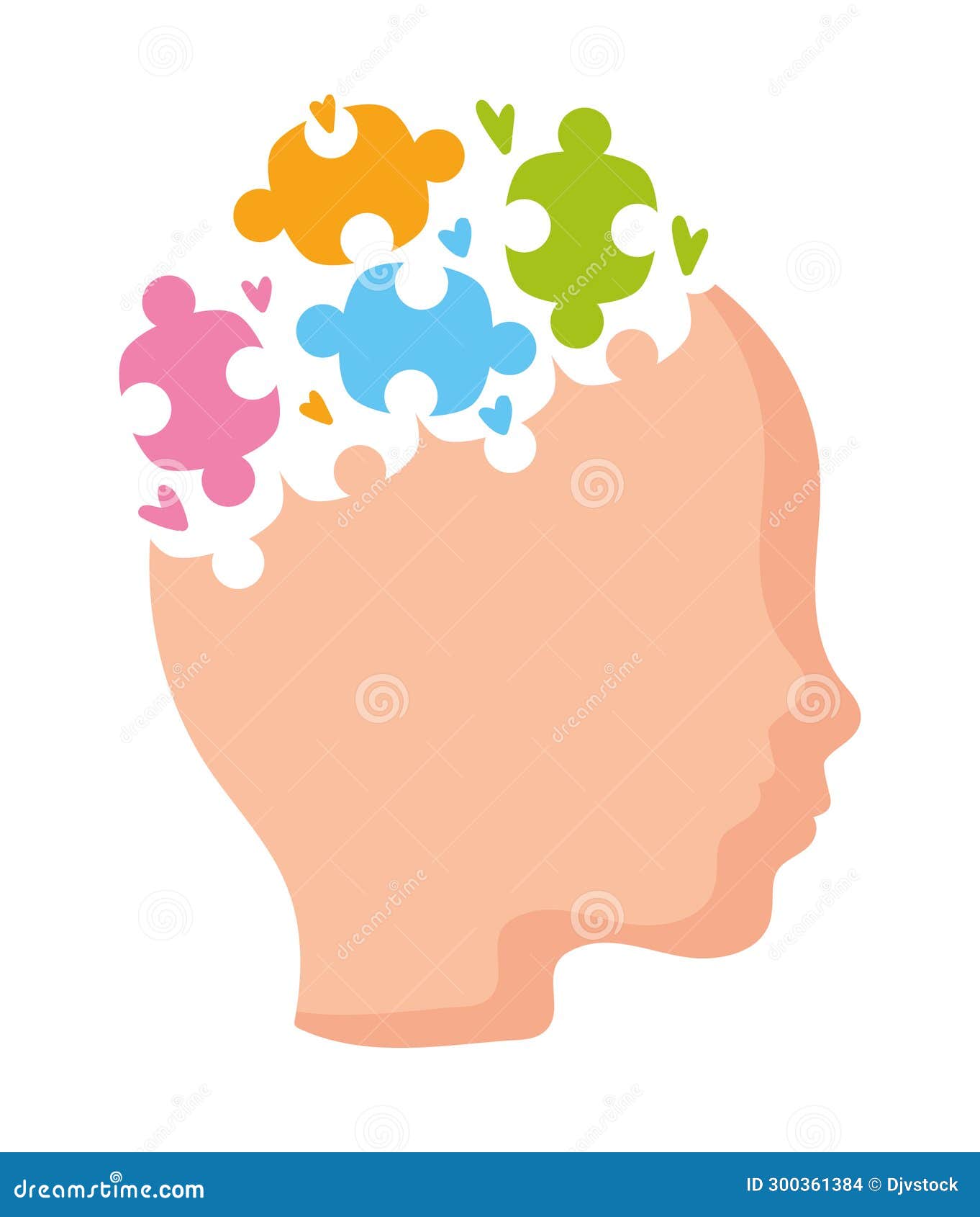 Autism brain with puzzles stock vector. Illustration of illness - 300361384