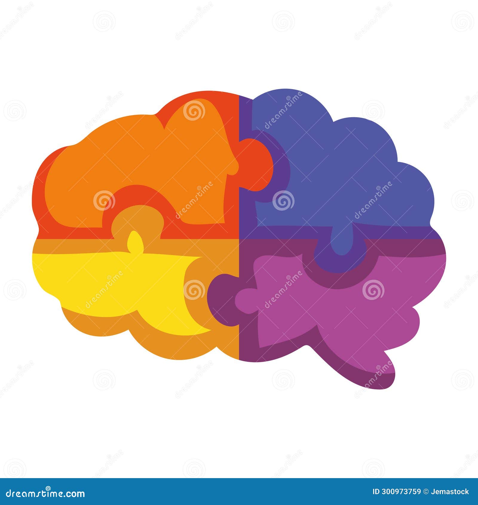 Autism brain with puzzles stock illustration. Illustration of ...