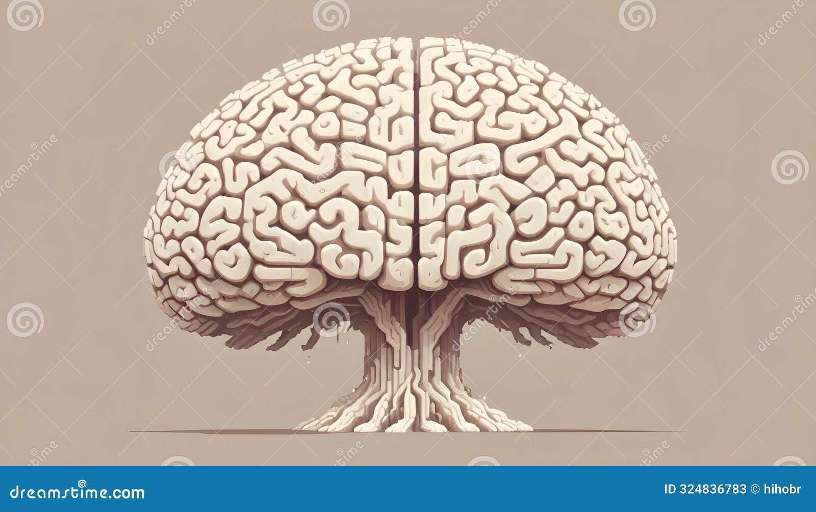 Autism Brain with Tree of Knowledge in Paper Craft Stock Illustration ...