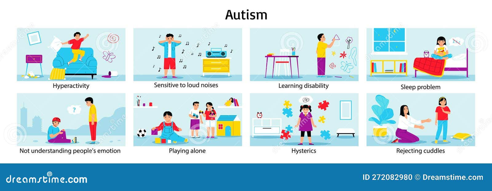 Autism Color Compositions Set Stock Vector - Illustration of health ...