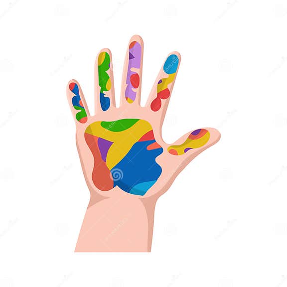 Autism colored hand stock illustration. Illustration of autism - 298902114