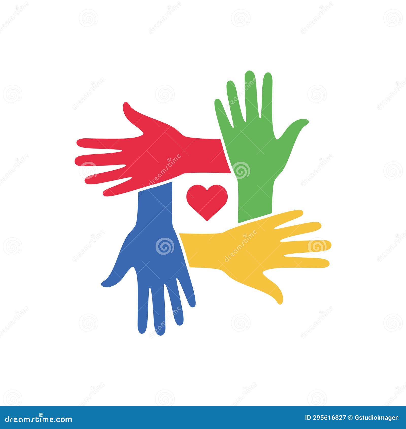 Autism colored hands stock illustration. Illustration of autism - 295616827