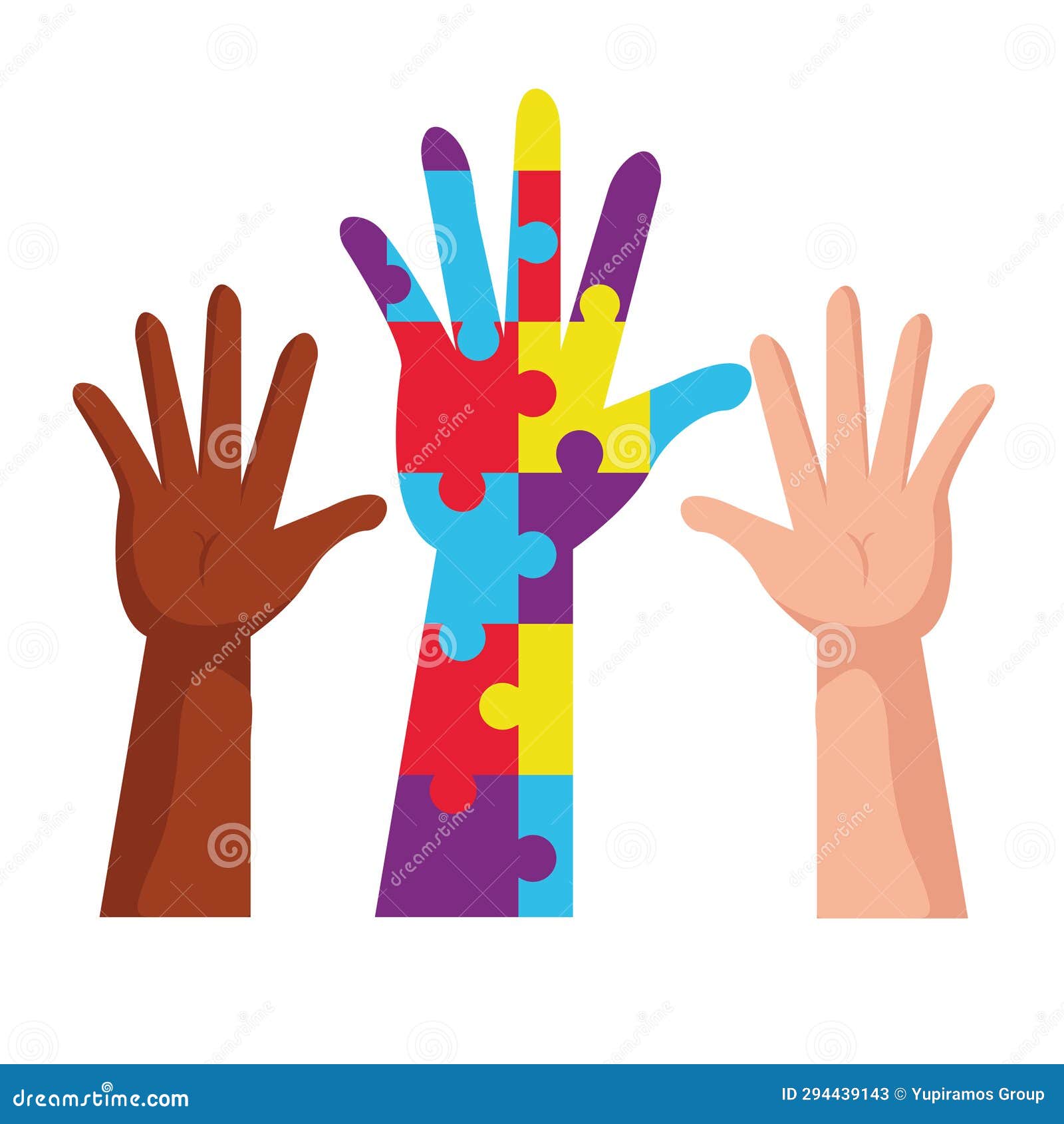 Autism day awareness hands stock vector. Illustration of autistic ...
