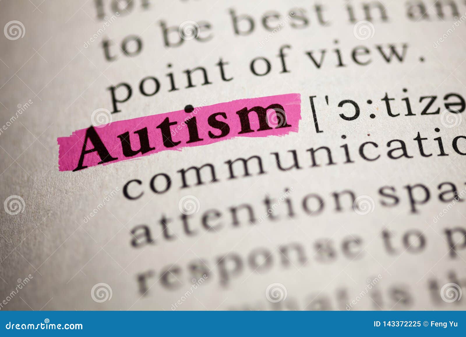 Dictionary Definition of the Word Autism Stock Image - Image of page ...