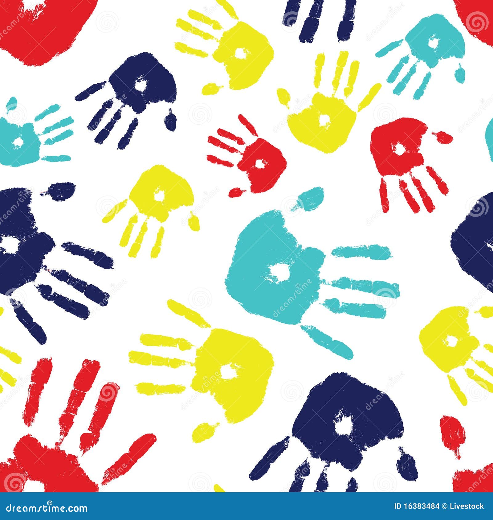 Autism Handprint Seamless Tile Stock Vector - Illustration of finger ...