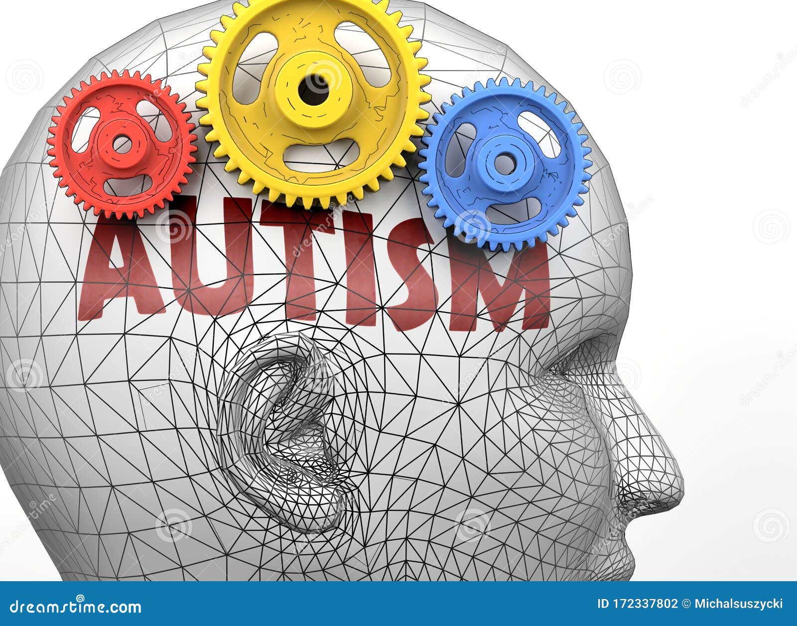 Autism and Human Mind - Pictured As Word Autism Inside a Head To ...