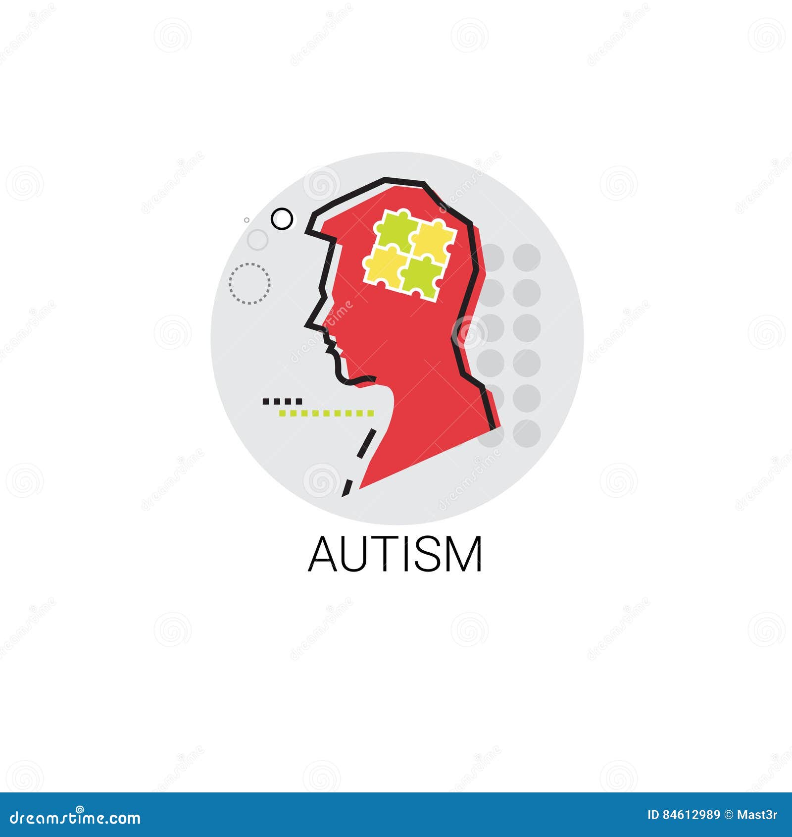 Autism Mental Health Brain Activity Icon Cartoon Vector | CartoonDealer ...