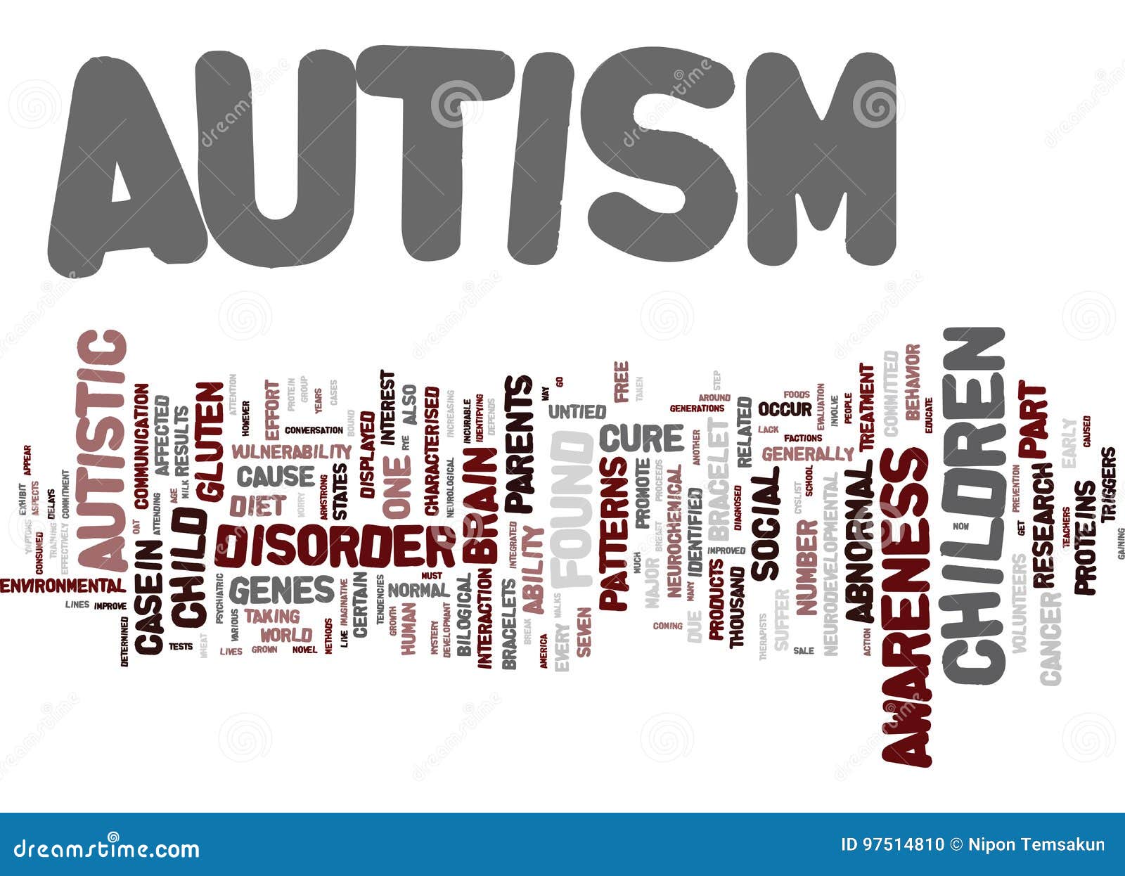 Autism the Mystery Word Cloud Concept Stock Illustration - Illustration ...