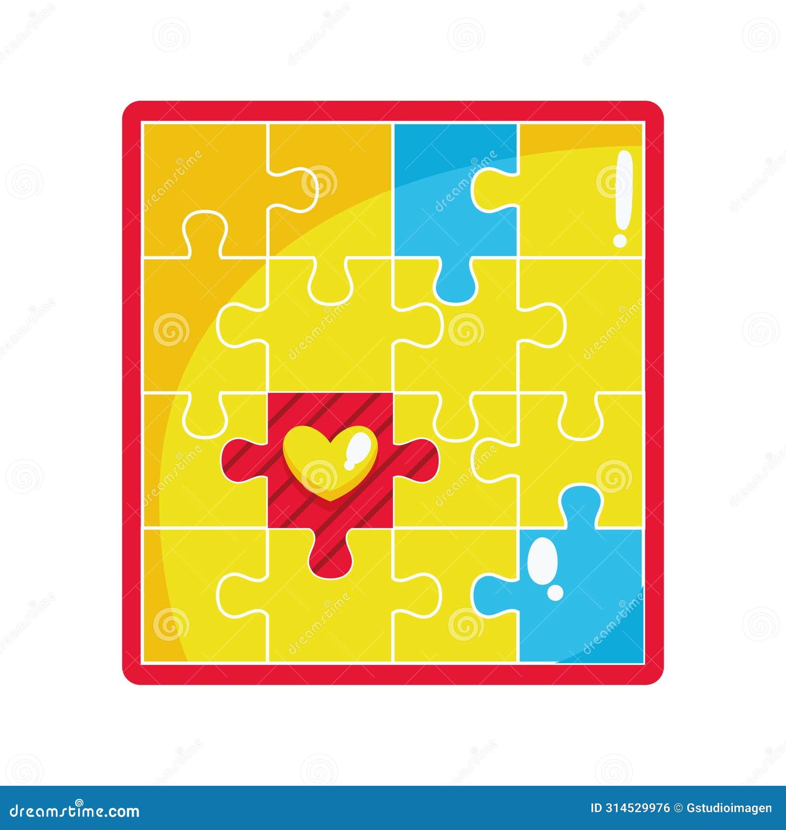 Autism puzzle pieces stock vector. Illustration of health - 314529976