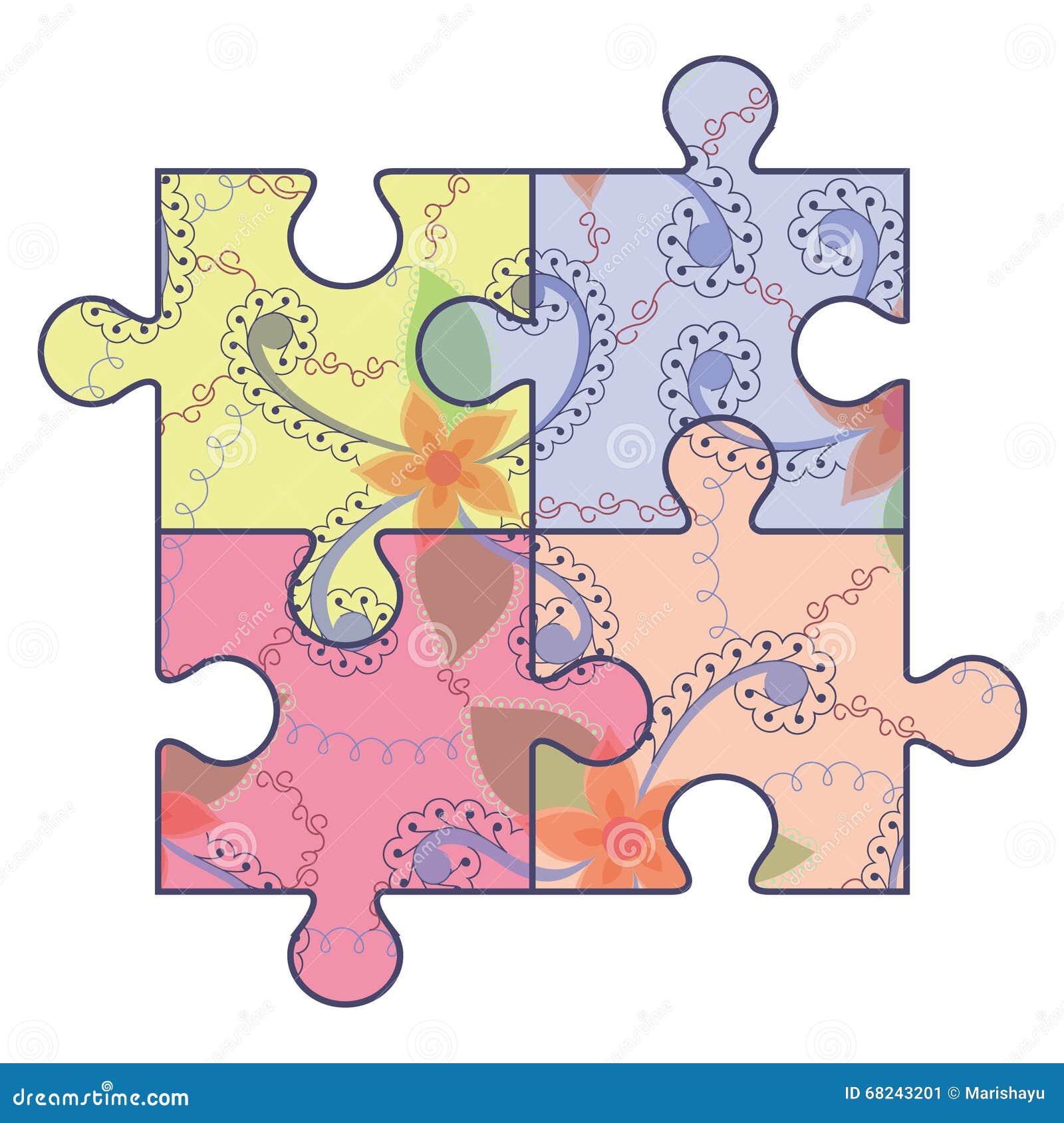 Autism Puzzle Piece/ Eps Vector Illustration | CartoonDealer.com #180221030