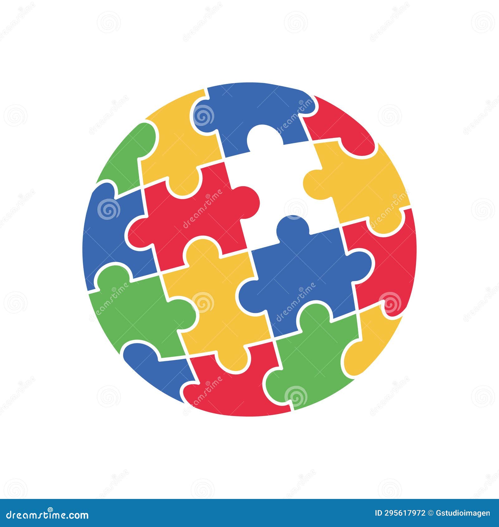 Autism puzzles ball shape stock illustration. Illustration of connect ...