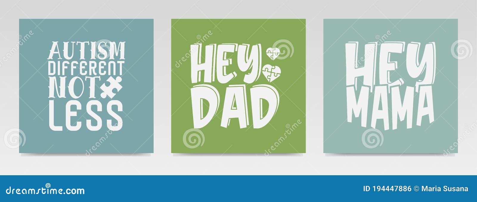 Autism Quotes Letter Typography Set Illustration Stock Vector ...