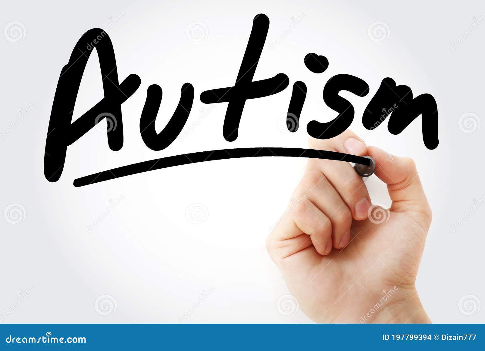 Autism text with marker stock photo. Image of disease - 197799394