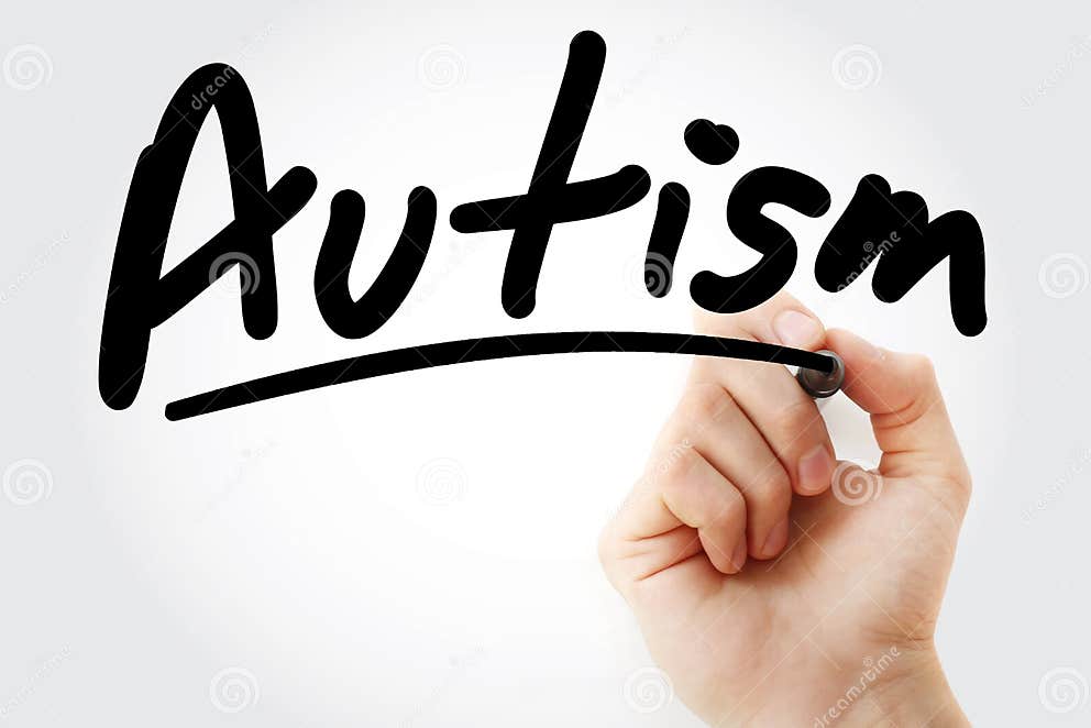 Autism text with marker stock photo. Image of disease - 197799394