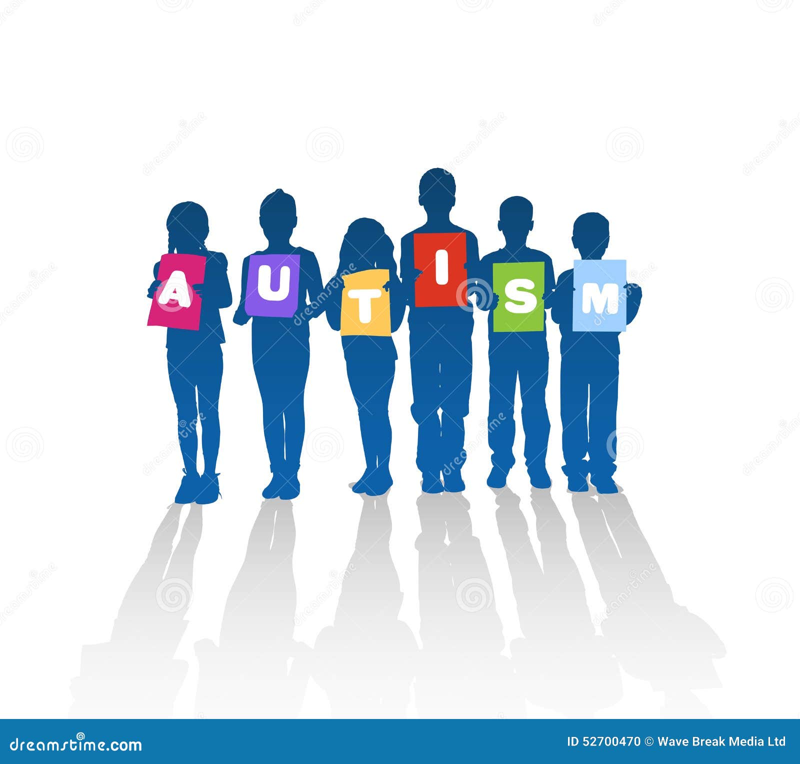 Autism Vector with Children Holding Letters Stock Vector - Illustration ...