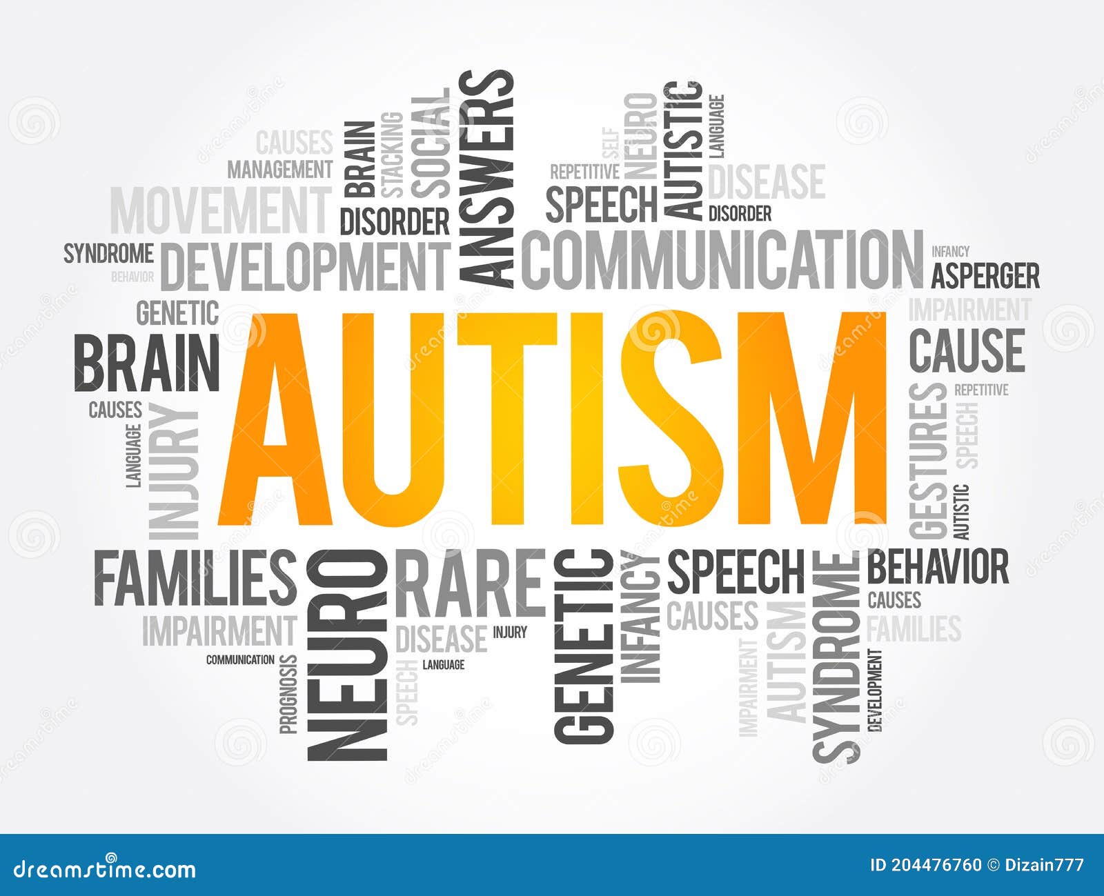 Autism Word Cloud Collage, Health Concept Background Stock Illustration ...