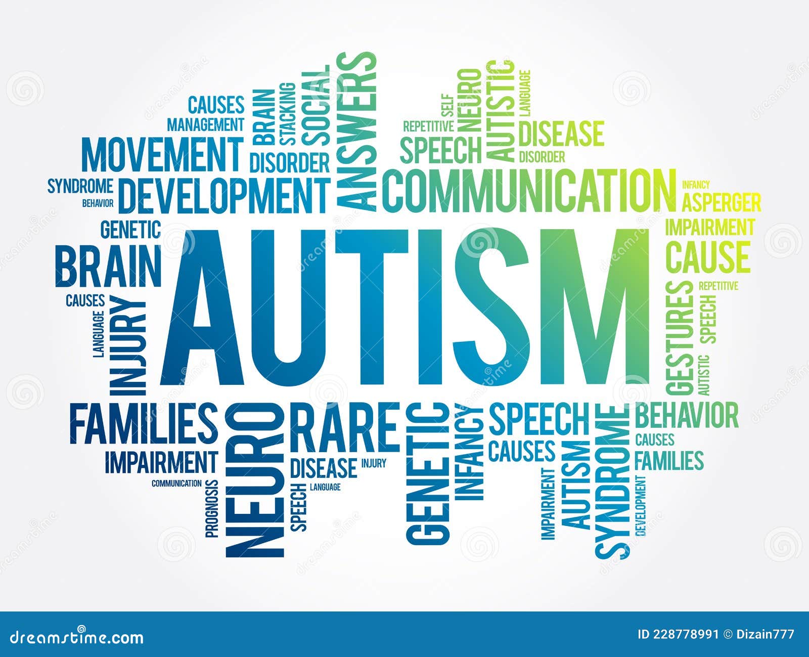 Autism Word Modern Style Lettering Royalty-Free Illustration ...