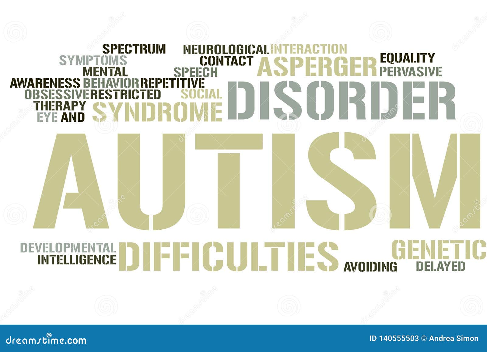 Autism word cloud stock illustration. Illustration of autism - 140555503