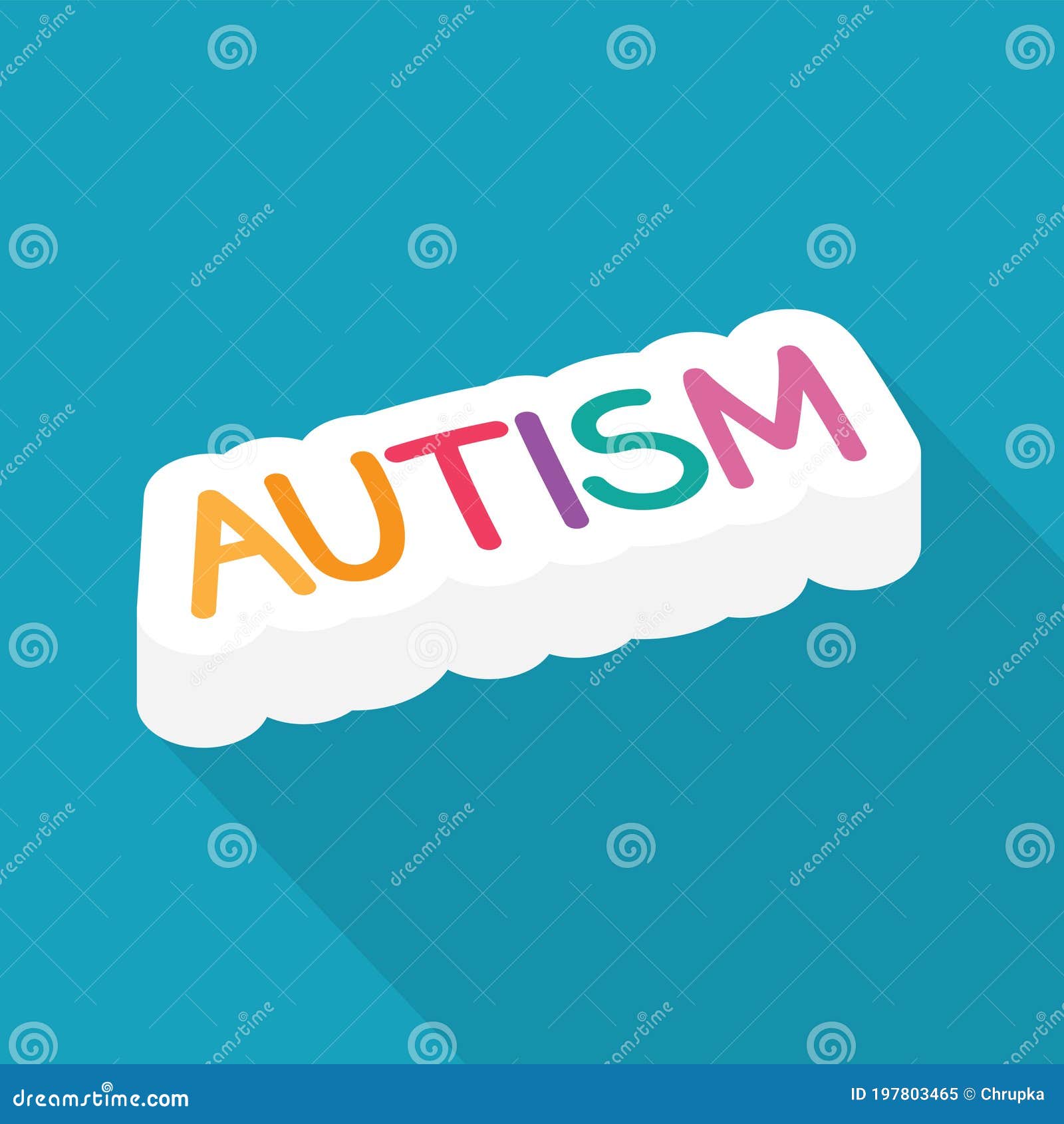 Autism word concept stock vector. Illustration of autistic - 197803465