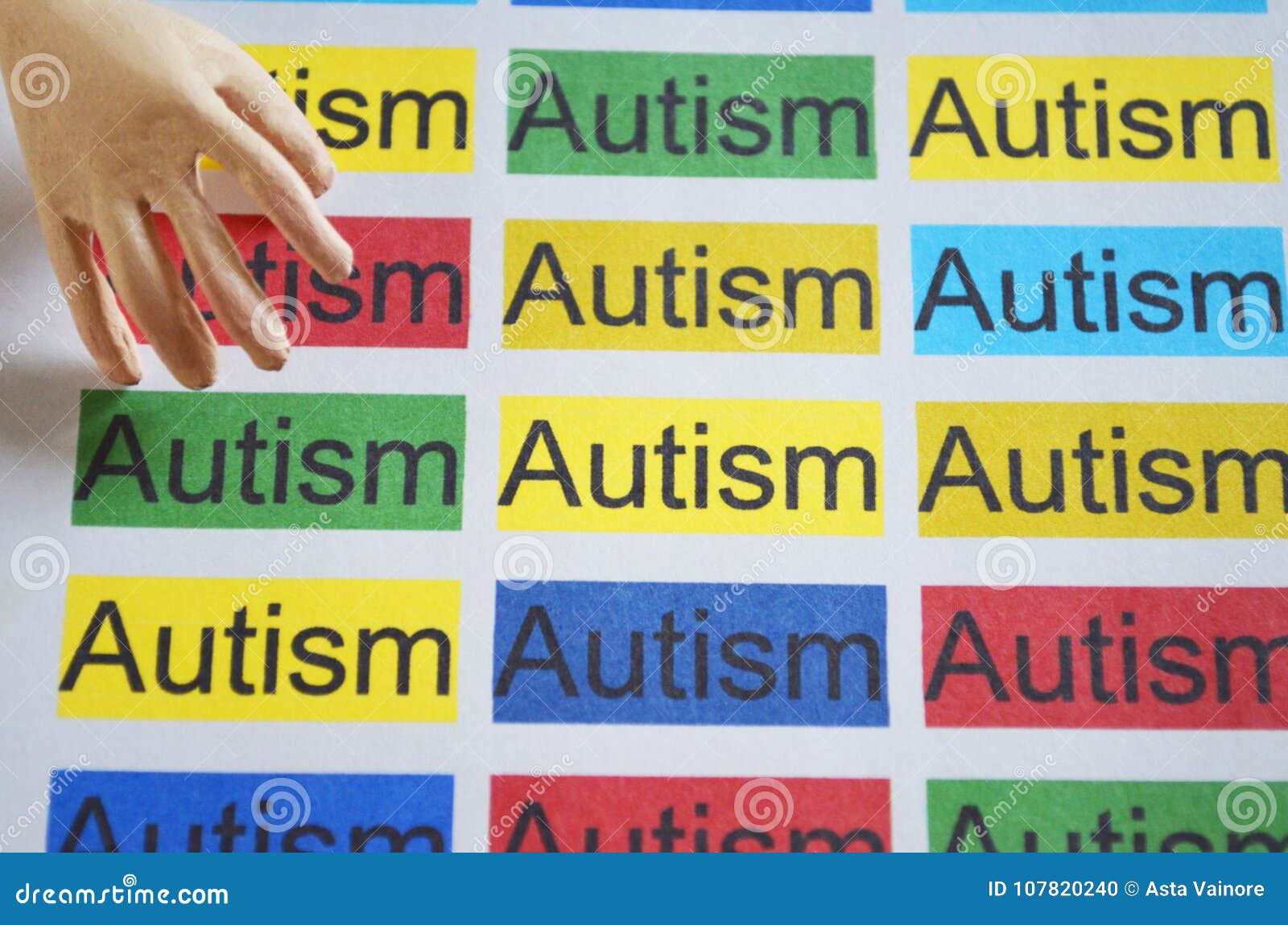 Word AUTISM , close up stock photo. Image of children - 107820240