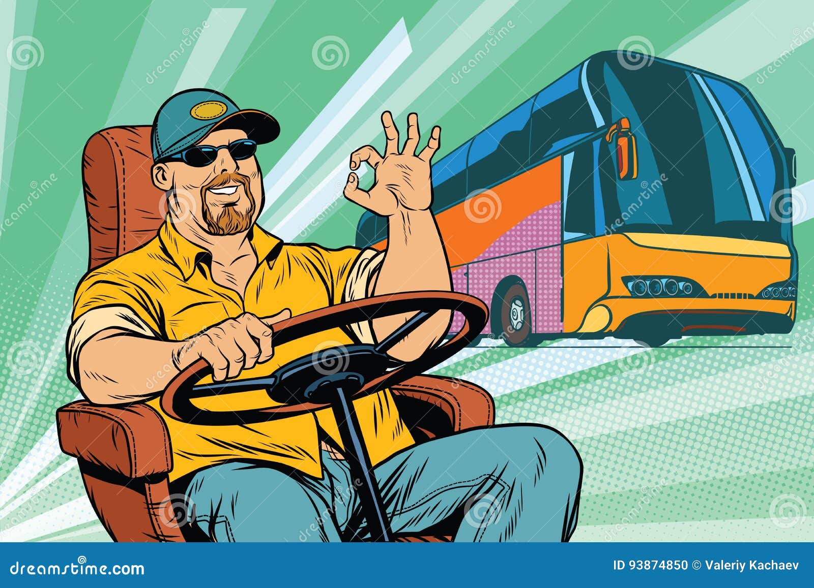 Autista Di Autobus Turistico Giusto Illustrazione Vettoriale ... Autista Di Autobus Turistico Giusto Illustrazione Vettoriale ...