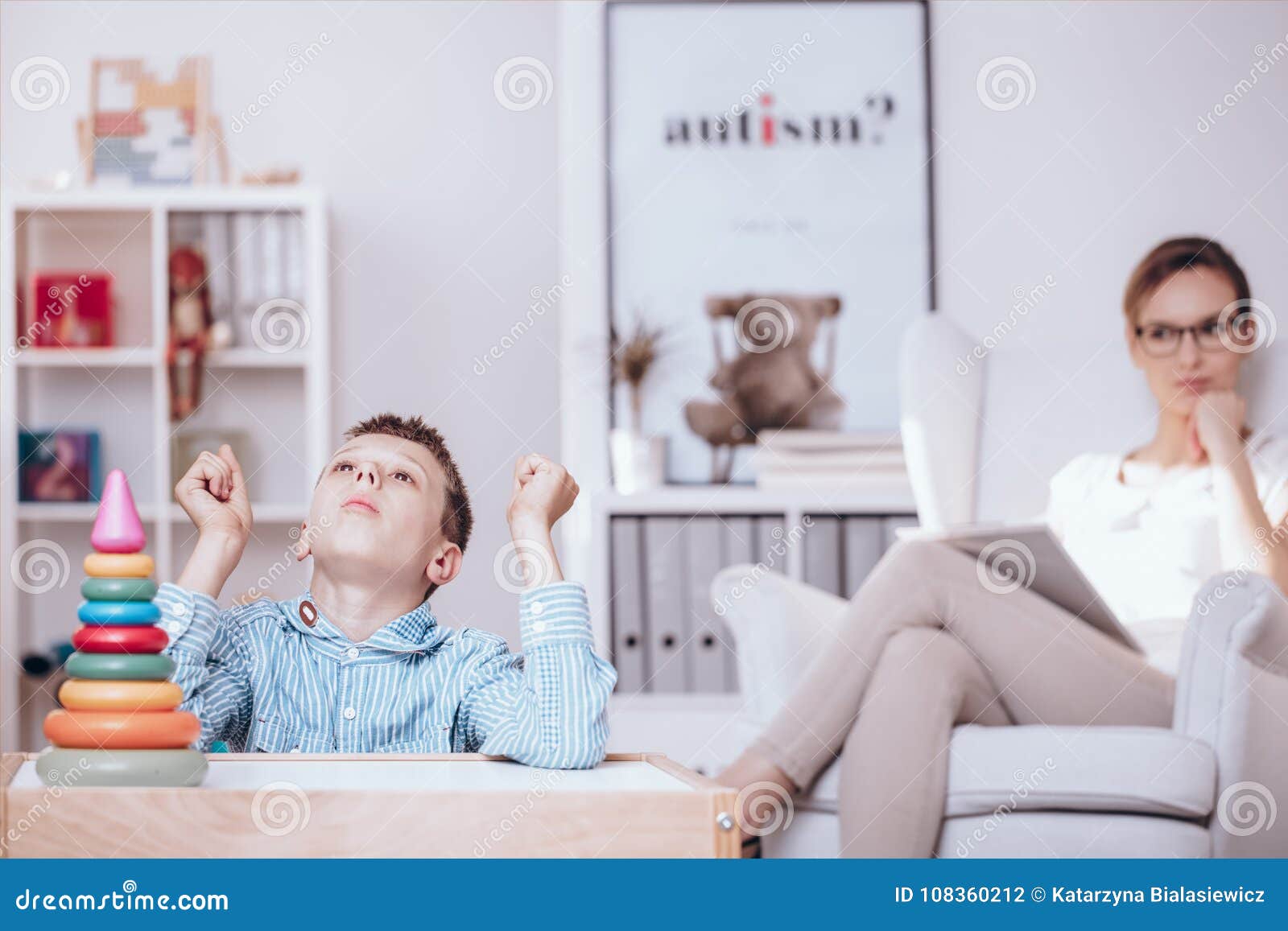 Autistic Boy with Concentration Problem Stock Photo - Image of behavior ...