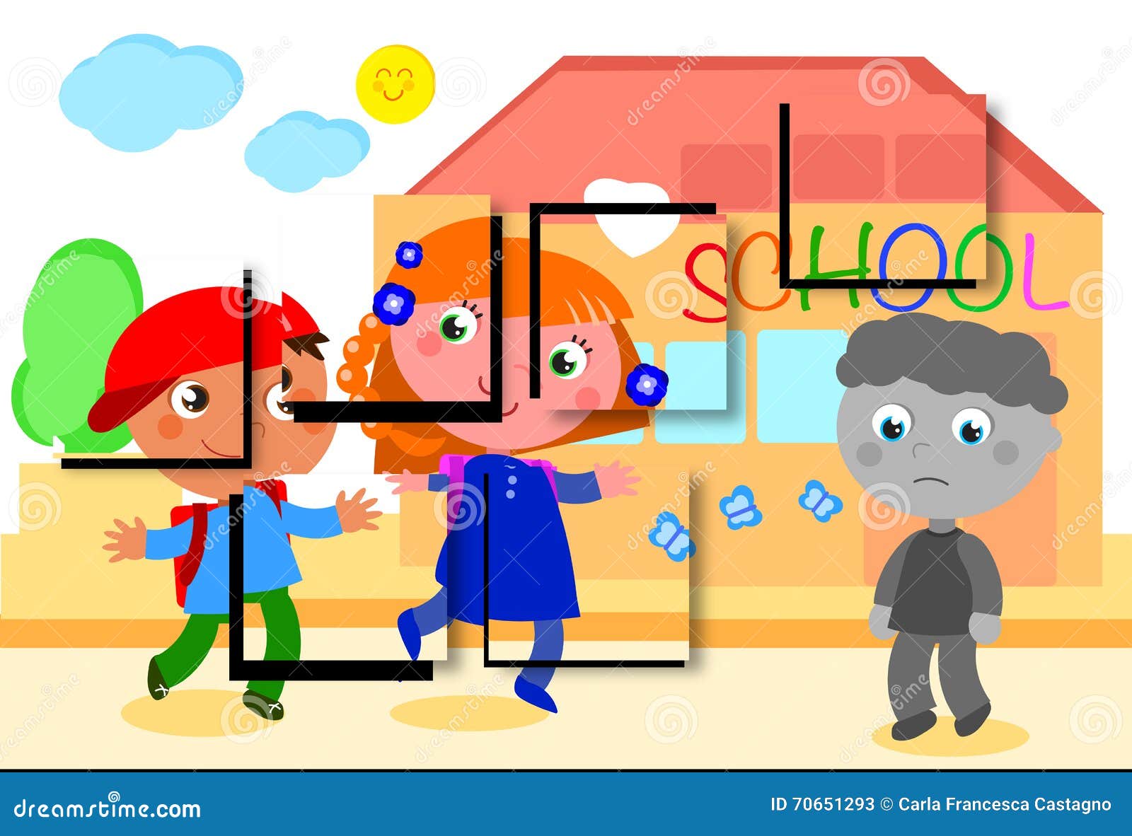 Autistic boy perception stock illustration. Illustration of autism ...