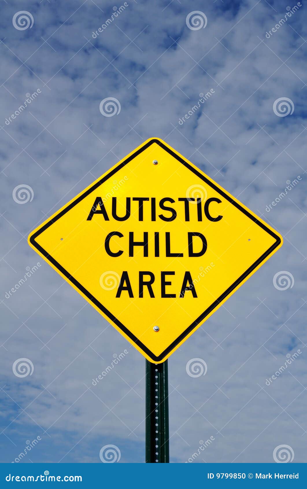 Autistic Child Area Sign stock photo. Image of warning - 9799850