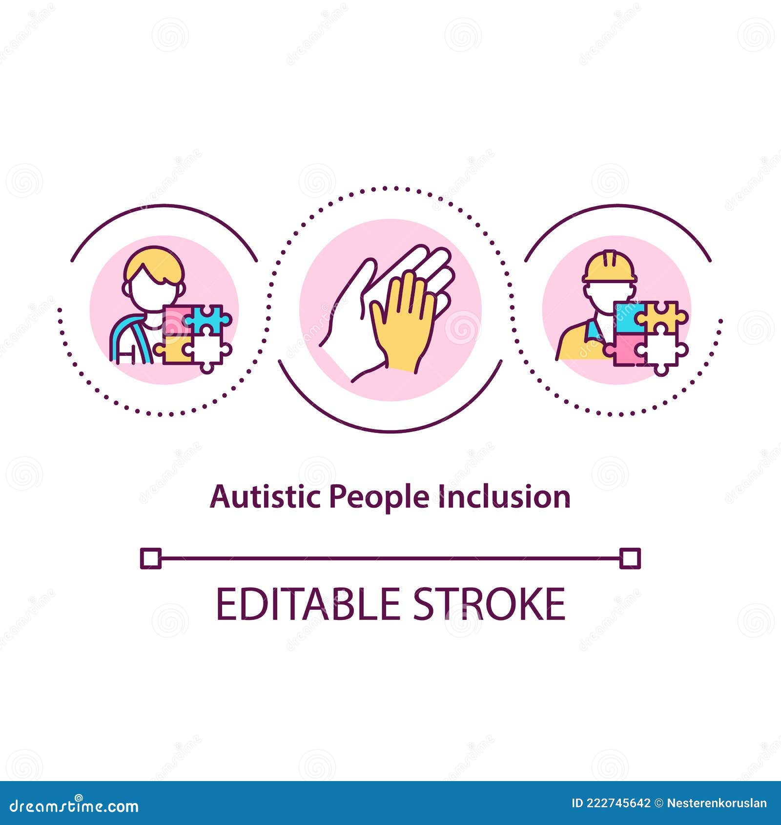 Autistic People Inclusion Concept Icon Stock Vector - Illustration of ...