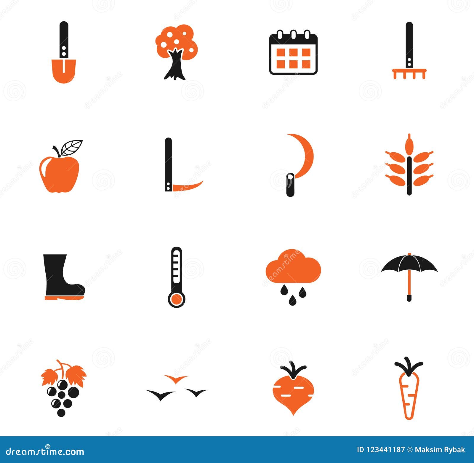 Autmn icon set stock vector. Illustration of carrots - 123441187