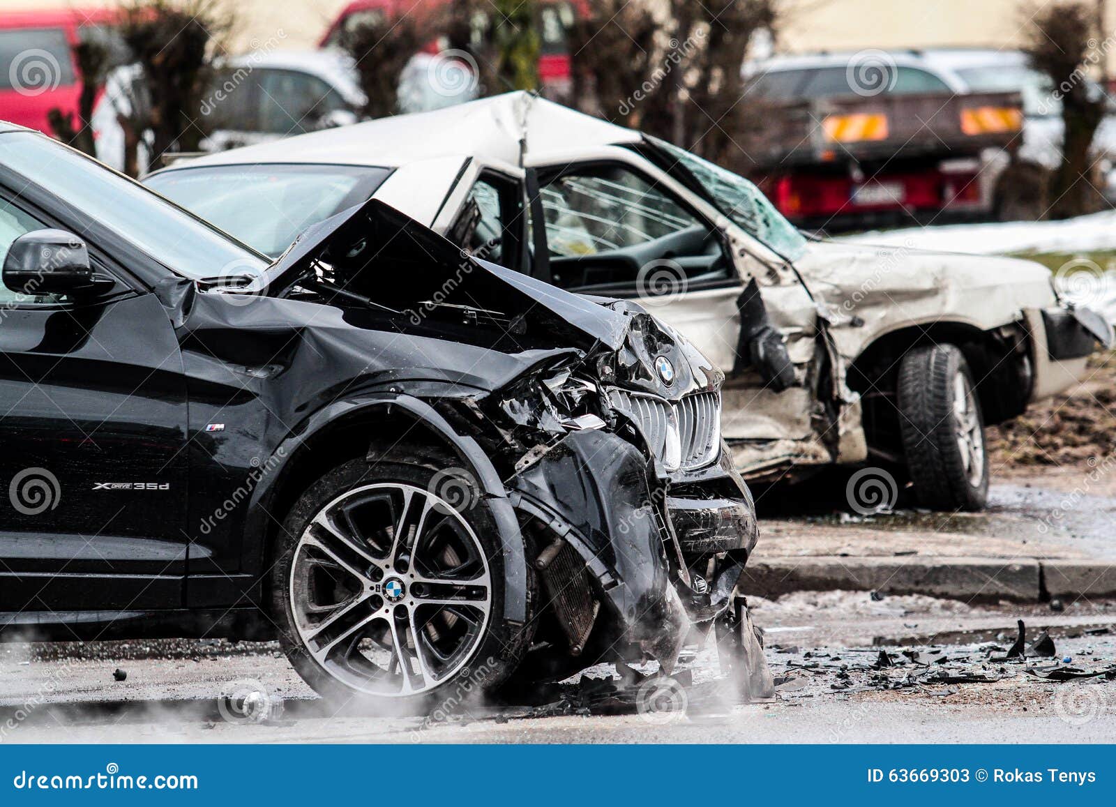 Auto Accident. Crashed Cars Editorial Stock Photo - Image of accident ...