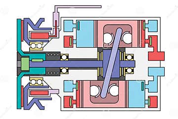 Auto Air Conditioner Compressor Schematic Stock Vector - Illustration ...