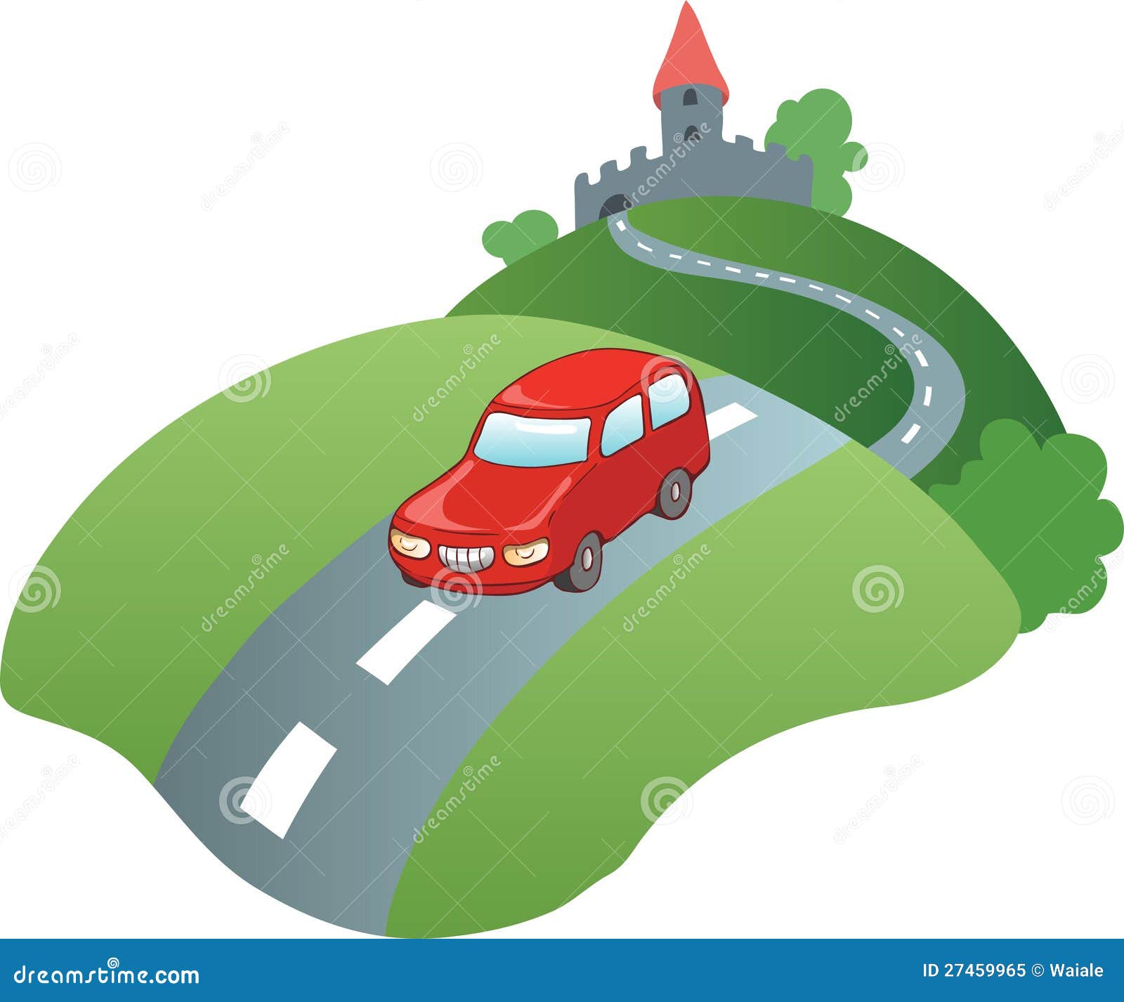 Auto auf der Straße vektor abbildung. Illustration von fluggast - 27459965