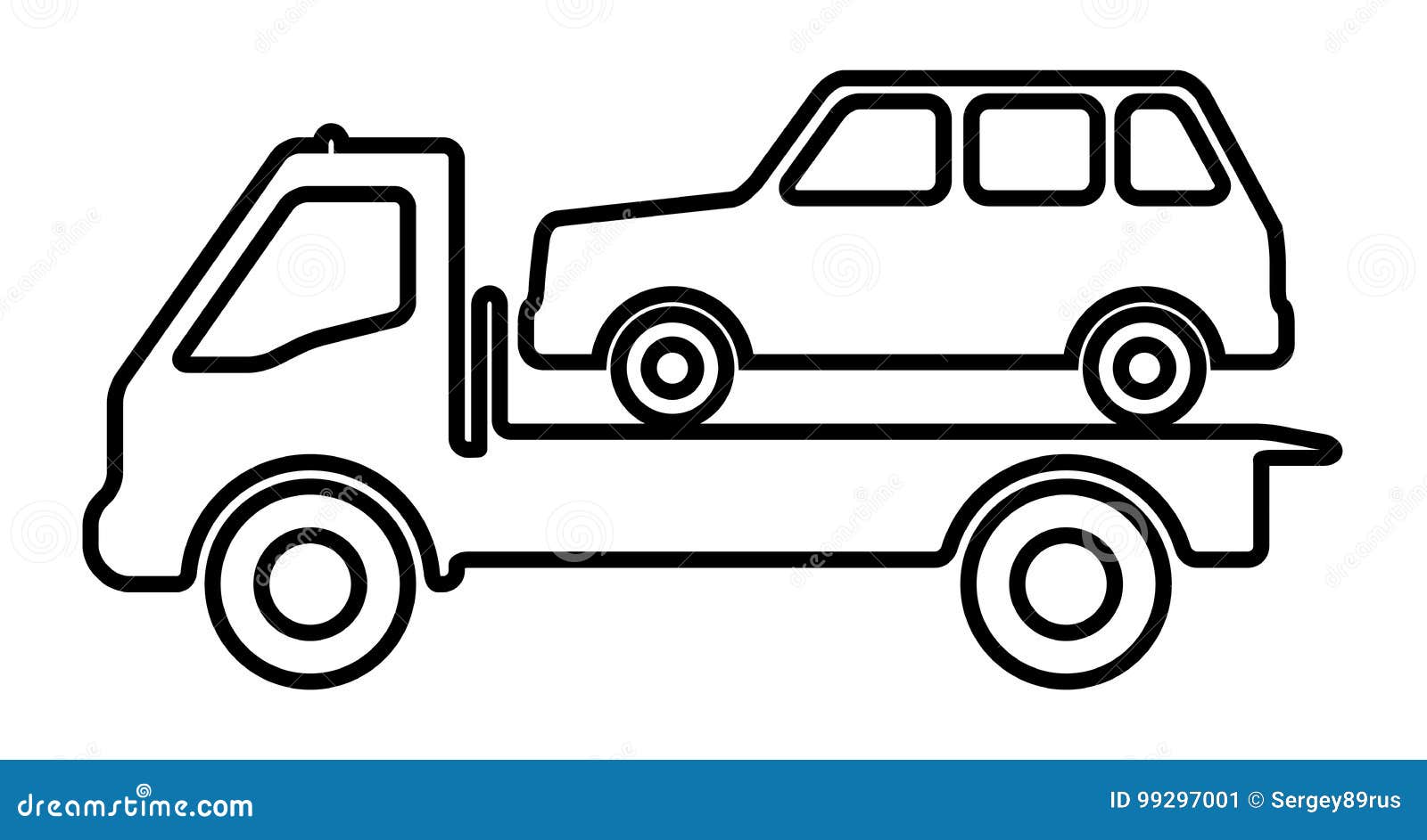 Auto Auf Einem Abschleppwagen Vektor Abbildung - Illustration von ...