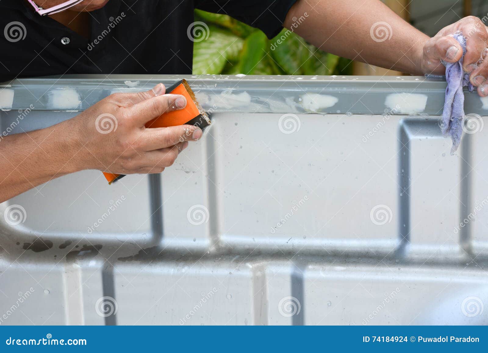 Auto Body Repair (Sanding Pickup) Stock Photo - Image of service ...