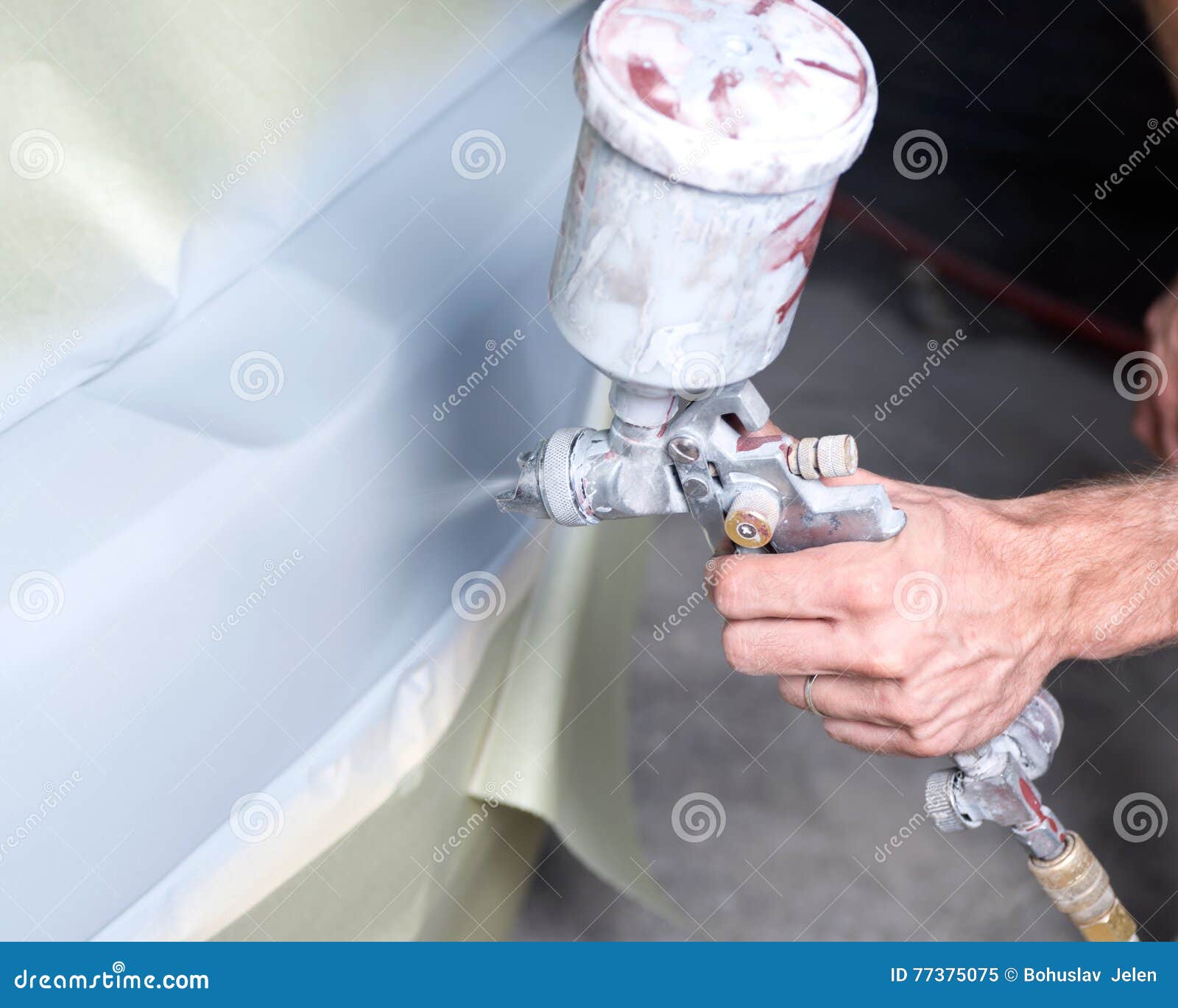 Auto body work stock image. Image of sanding, station - 77375075