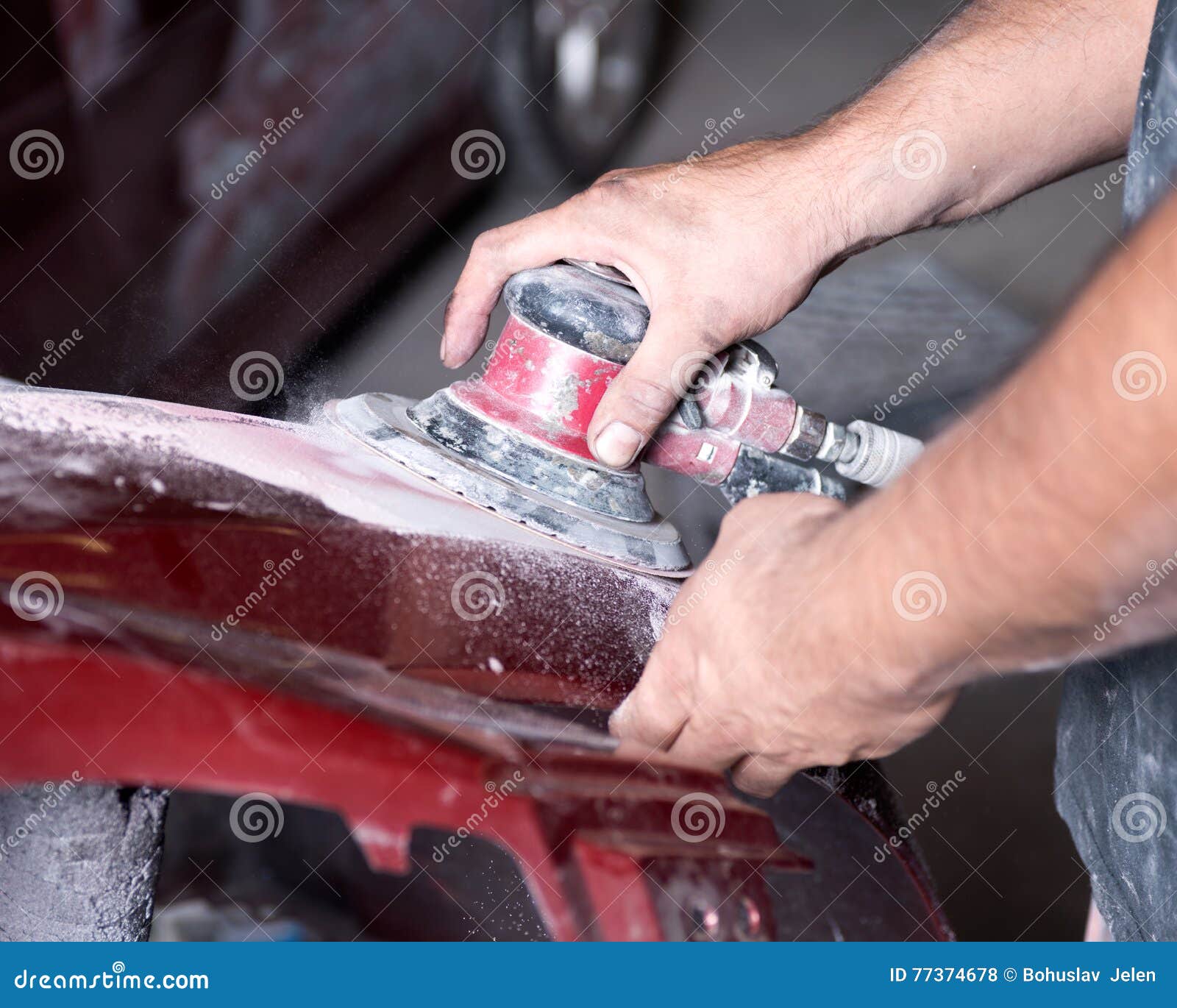 Auto body work stock photo. Image of industrial, hands - 77374678